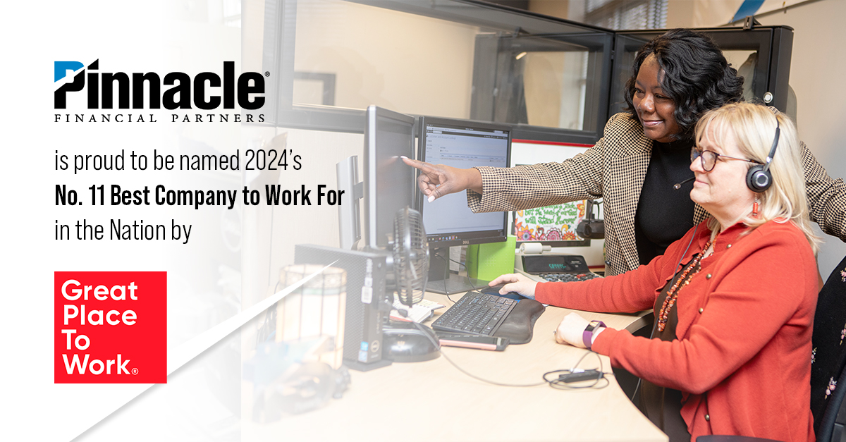Pinnacle Financial Partners Ranks No. 11 Among 100 Best Companies To ...